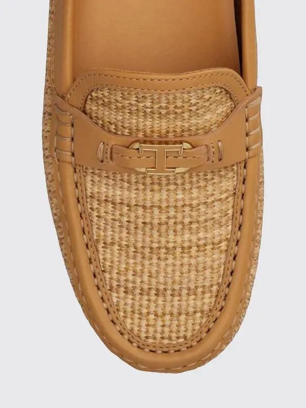 TOD'S Driver Loafers In Raffia And Leather