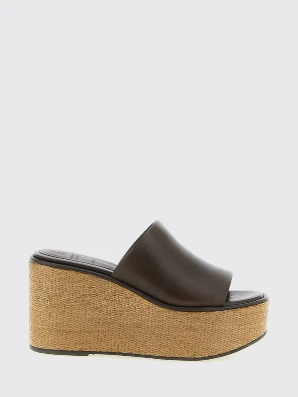 Brunello Cucinelli Leather Wedge Sandals