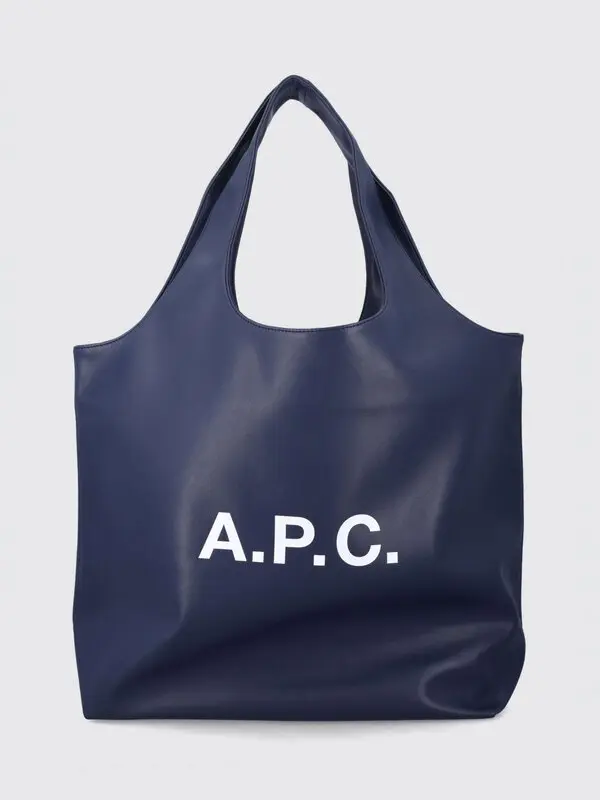 A.p.c. Large Ninon Tote Bag In Recycled Materials - Blue