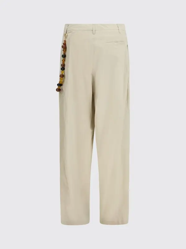 DARKPARK Wide Leg Cotton Trousers - Beige