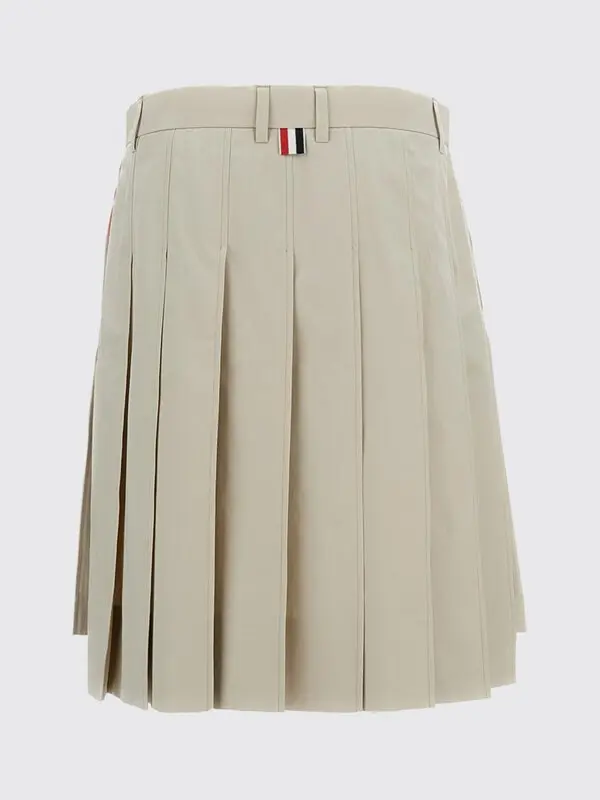 Thom Browne Cotton Pleated Skirt - Beige