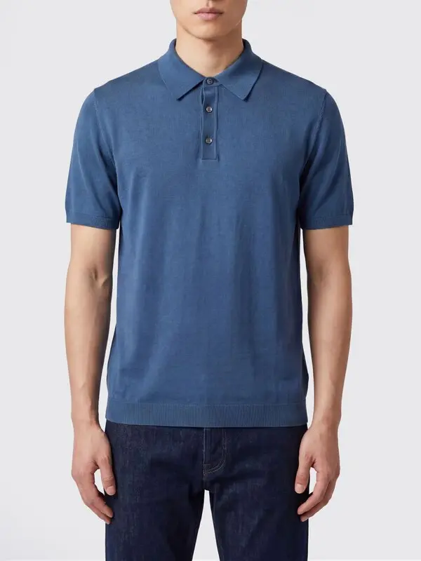 ROBERTO COLLINA Knit Polo Shirt - Blue