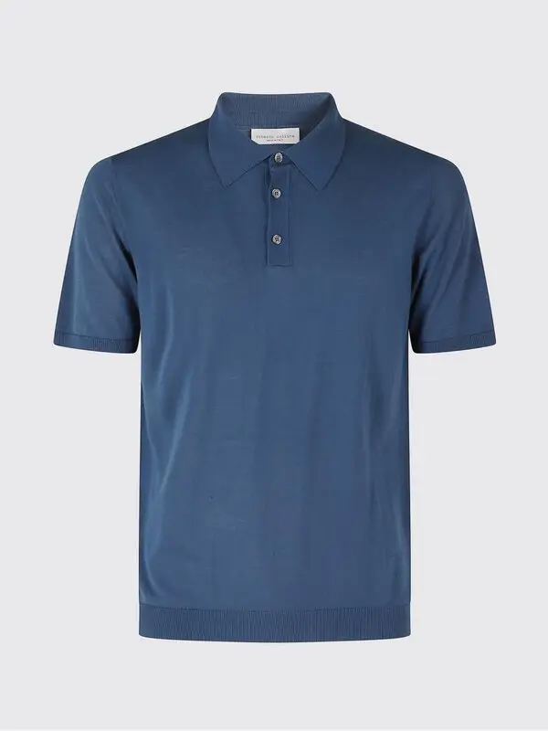 ROBERTO COLLINA Knit Polo Shirt - Blue
