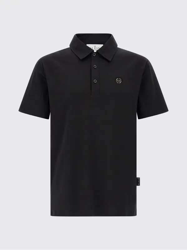 Philipp Plein Cotton Polo Shirt With Monogram - Black