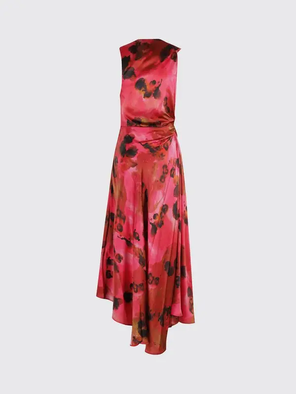 Victoria Beckham Asymmetrical Printed Midi Dress