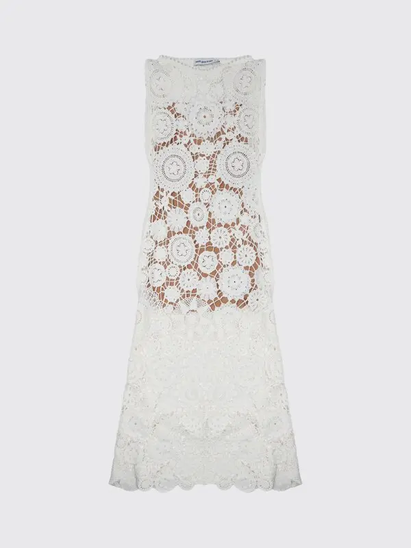 SELF-PORTRAIT Sleeveless A-line Midi Dress In Cotton Macramé Lace