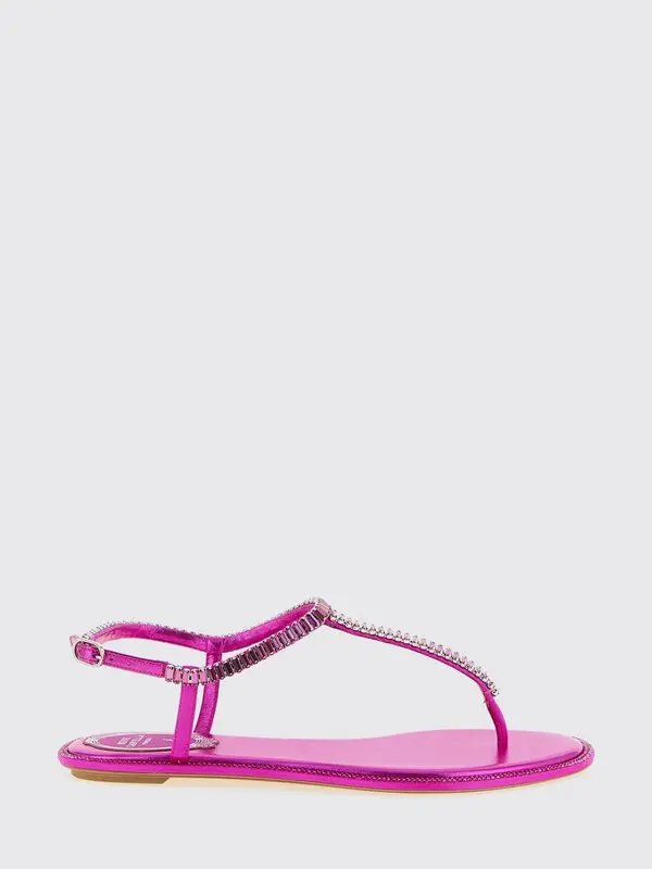 Rene Caovilla Diana Satin Sandals With Crystals