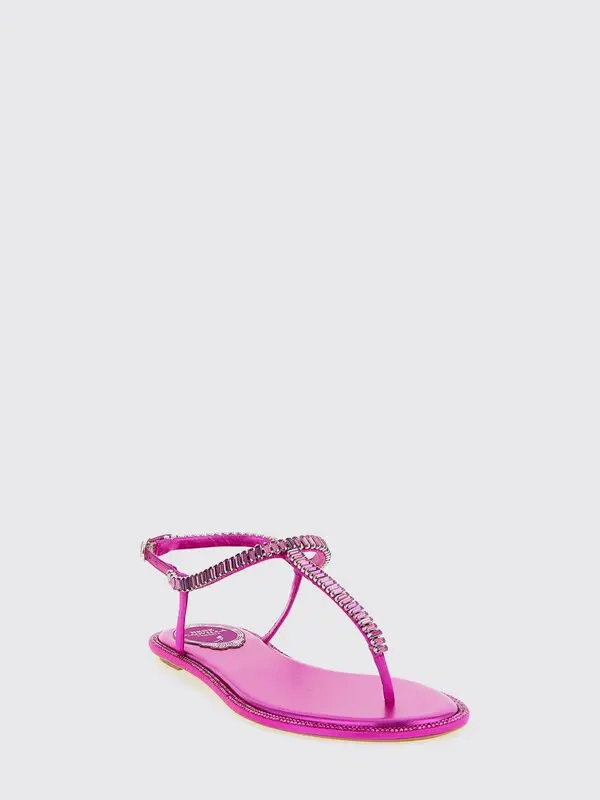 Rene Caovilla Diana Satin Sandals With Crystals