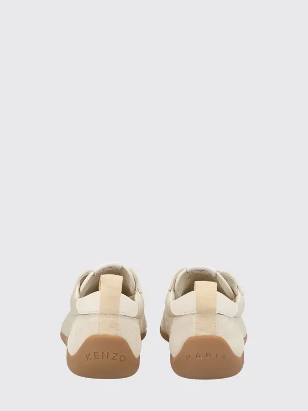Kenzo Striker Low-top Leather And Nylon Sneakers With Heel Tab - Beige