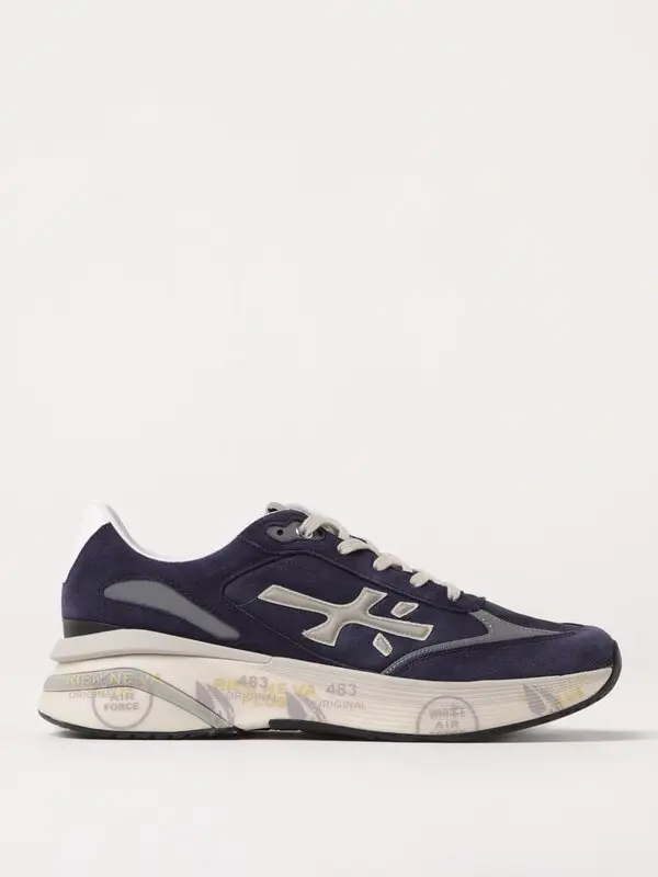 Premiata Moerund Suede And Nylon Sneakers - Blue