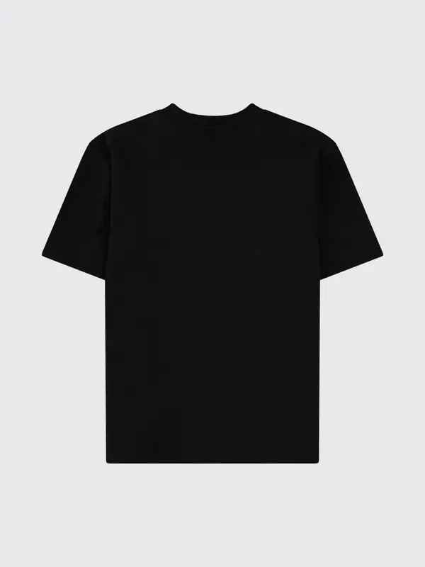 MSGM Relaxed Fit Cotton T-shirt With Contrasting Logo - Black