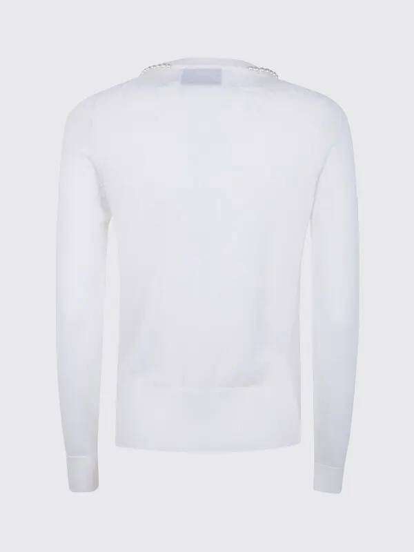 Simone Rocha Wool And Silk Cardigan With Pearl Appliqués