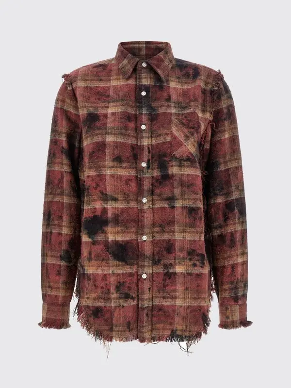 R13 Used Cotton Shirt With Check Print