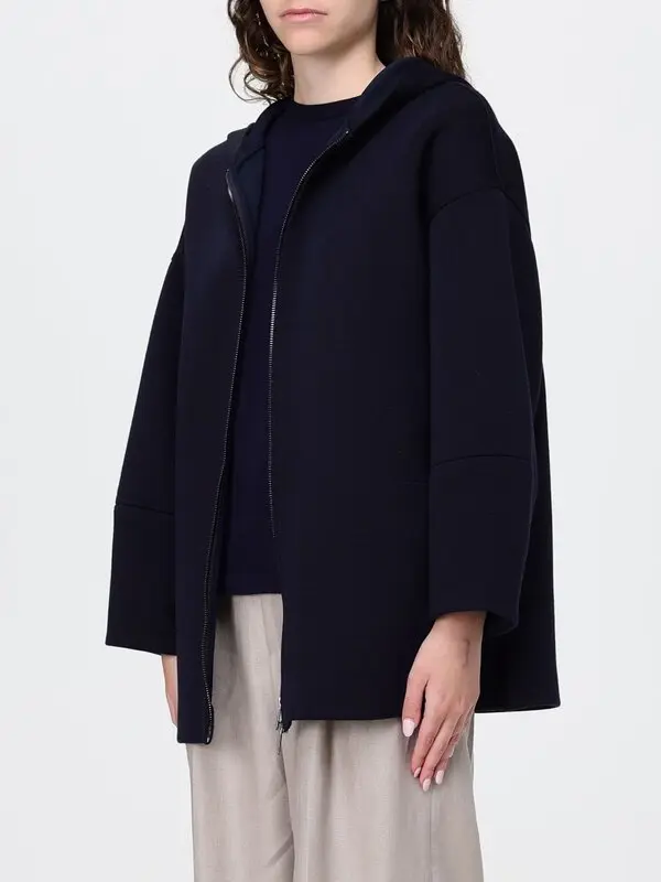 Max Mara Virgin Wool Blend Hoodie - Blue 1