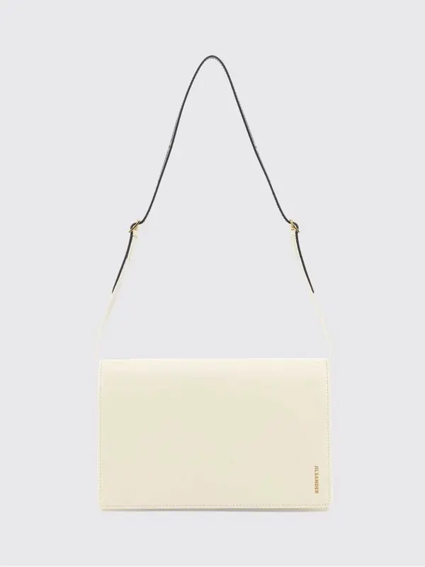 JIL SANDER File Calfskin Shoulder Bag - White