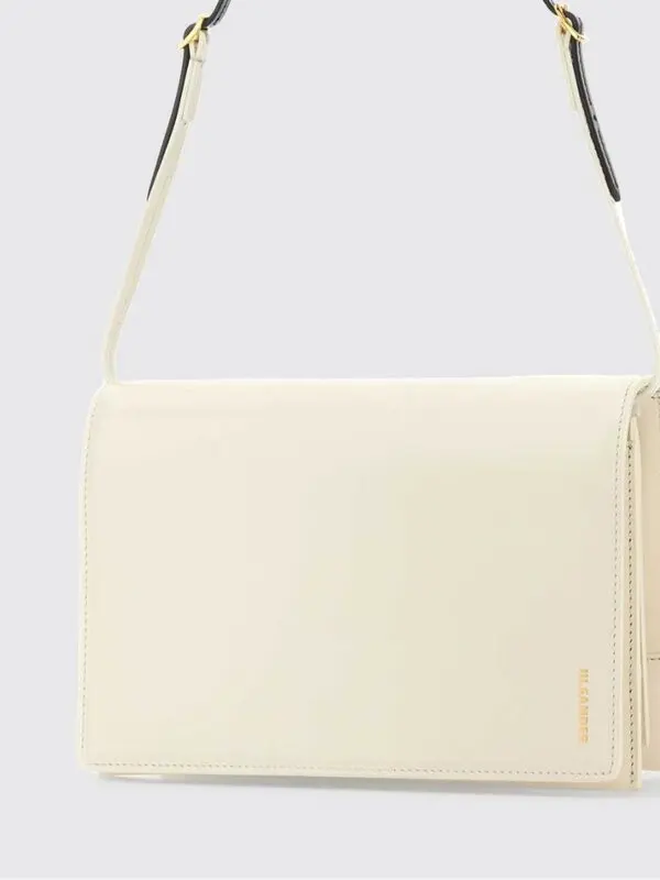 JIL SANDER File Calfskin Shoulder Bag - White