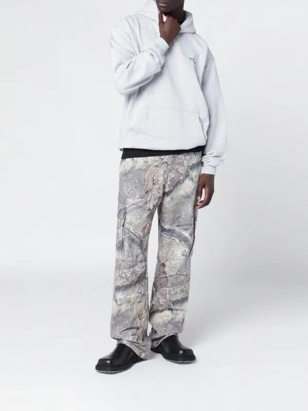 REPRESENT Oversized Cotton Hoodie With Logo - Grey