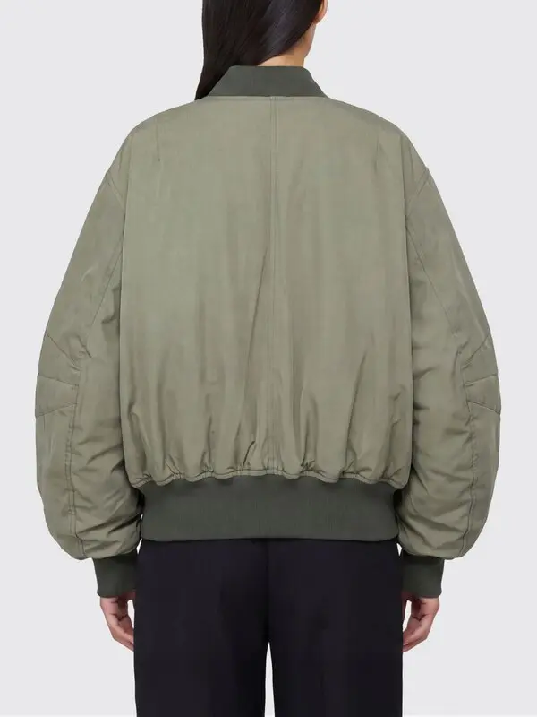 Attico Cropped Relaxed Fit Bomber Jacket With Dropped Shoulders