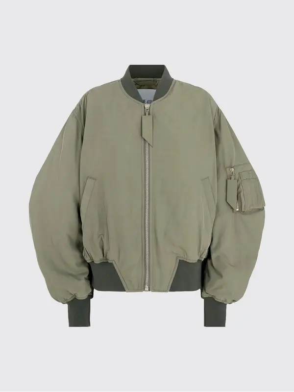 Attico Cropped Relaxed Fit Bomber Jacket With Dropped Shoulders