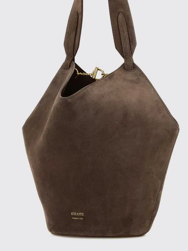 Khaite Lotus Suede Bag - Cedar