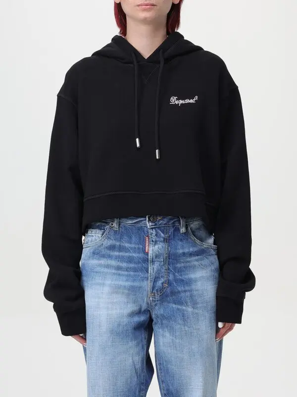 Dsquared2 Embroidered Logo Cropped Hoodie