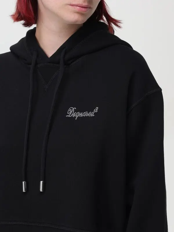 Dsquared2 Embroidered Logo Cropped Hoodie
