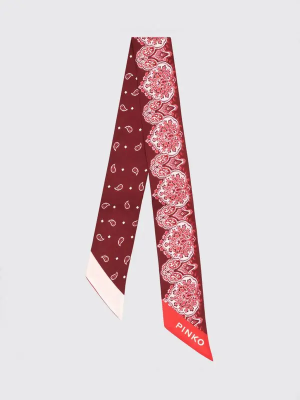 Pinko Rectangular Viscose Bandeau Scarf With Paisley Print - Red