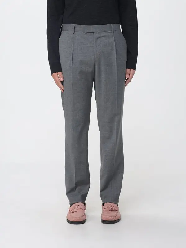 PT TORINO Wool Blend Tailored Trousers - Grey