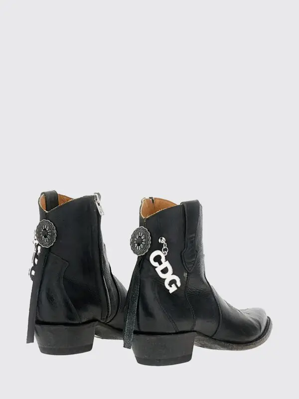 Comme Des Garçons Cracked Leather Ankle Boots