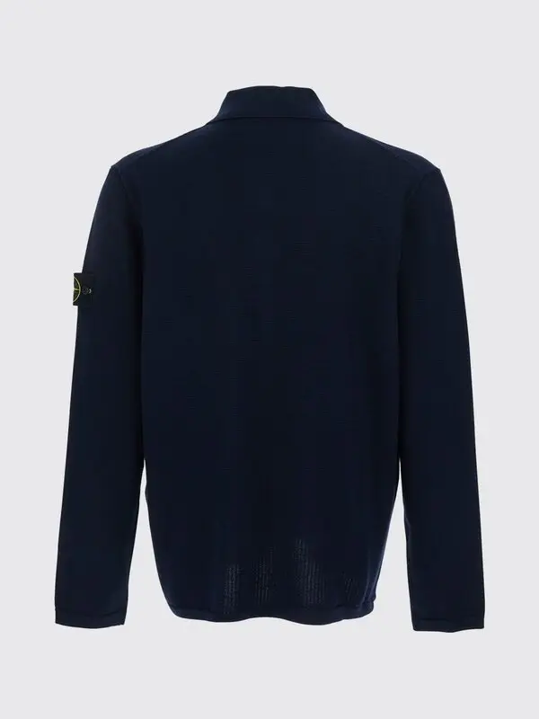 Stone Island Fine Knit Cotton Polo Shirt - Blue