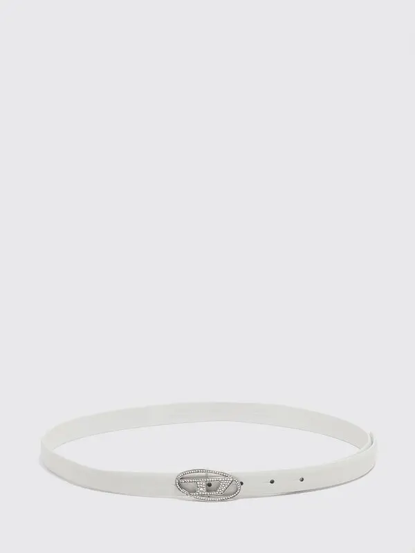 DIESEL® Embellished Logo Belt - White