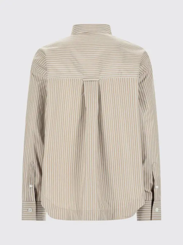 AMI Paris Striped Cotton Shirt With A Point Collar And Chest Patch Pocket