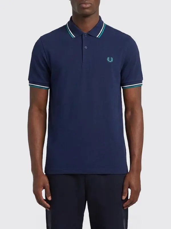 Fred Perry Cotton Polo Shirt With Logo - Blue