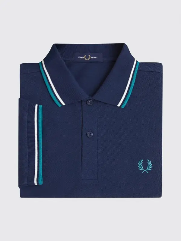 Fred Perry Cotton Polo Shirt With Logo - Blue