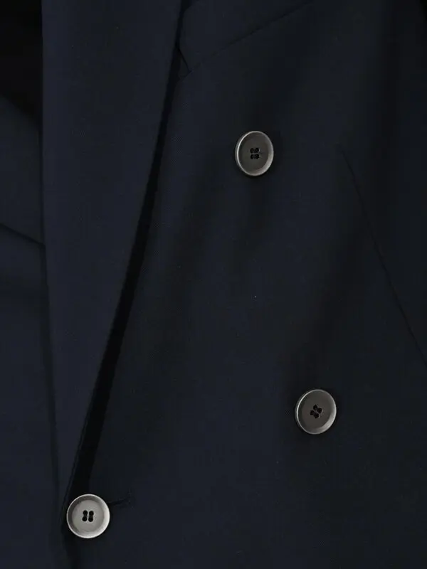 PAOLO PECORA Double-breasted Cotton Blazer - Blue