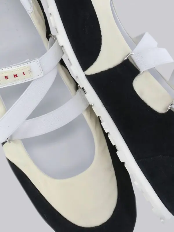 Marni Nylon And Suede Ballerina