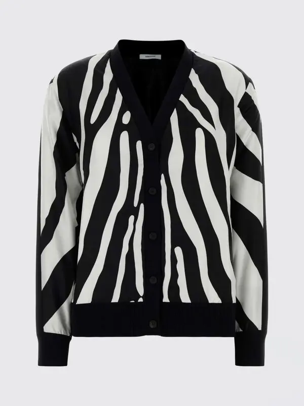 FERRAGAMO Zebra Print Silk Blend Cardigan