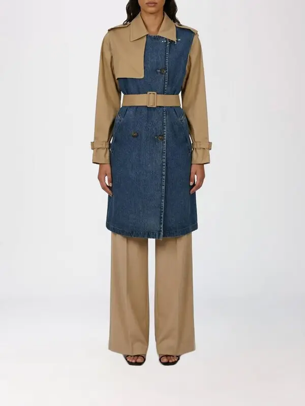 FAY Double-breasted Cotton Trench Coat - Denim