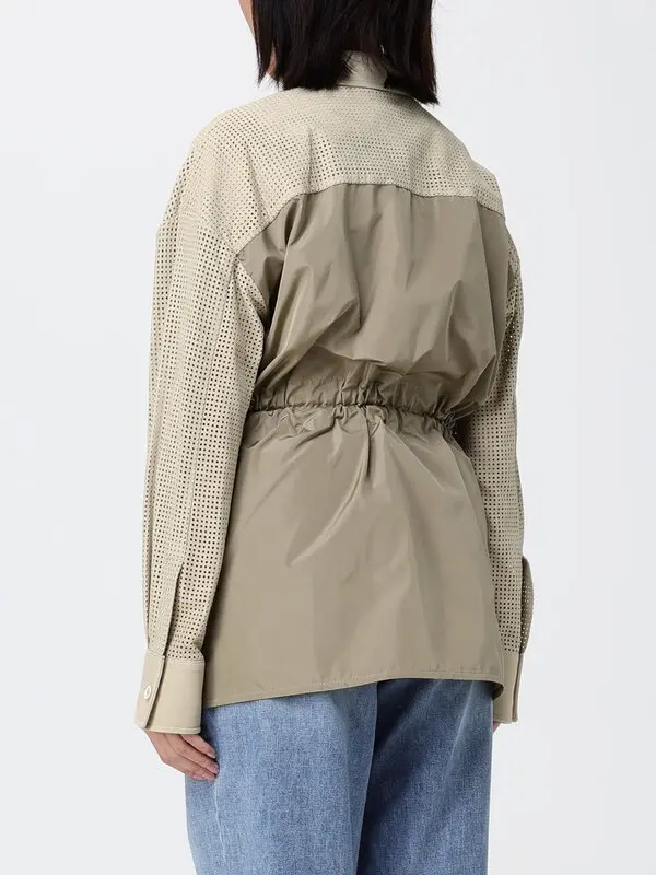 Fabiana Filippi Perforated Leather And Nylon Overshirt