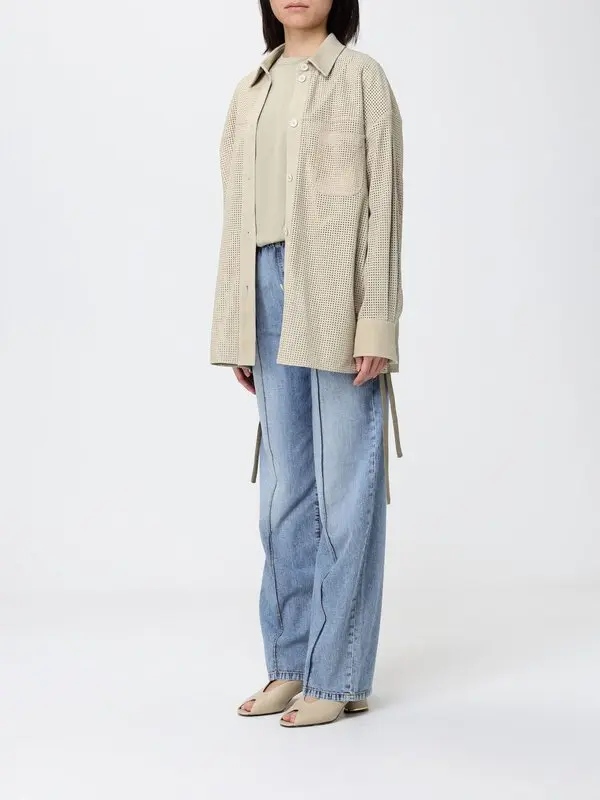 Fabiana Filippi Perforated Leather And Nylon Overshirt