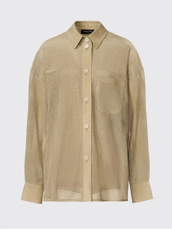 Fabiana Filippi Perforated Leather And Nylon Overshirt