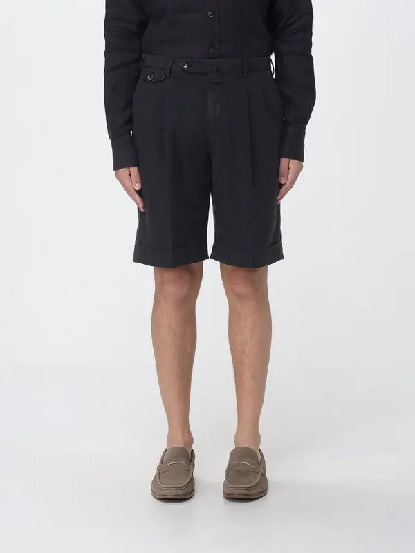 PT TORINO Linen Blend Shorts - Black