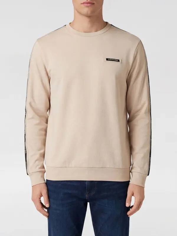 EA7 Cotton Blend Crew Neck Sweatshirt With Logo