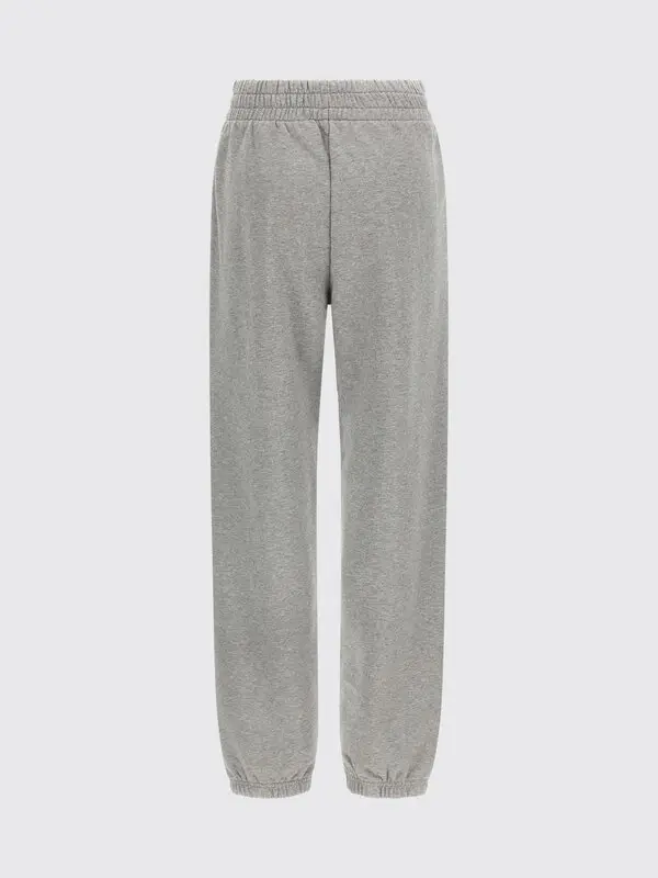 Off-White Cotton Jogging Pants With Drawstring Waist