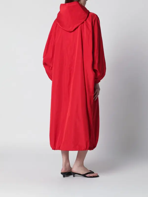 RÓHE Oversized Long Parka In Silk Blend With Hood And Balloon Sleeves