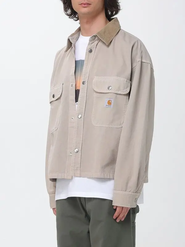 Carhartt Work In Progress Boxy Cotton Canvas Overshirt - Beige