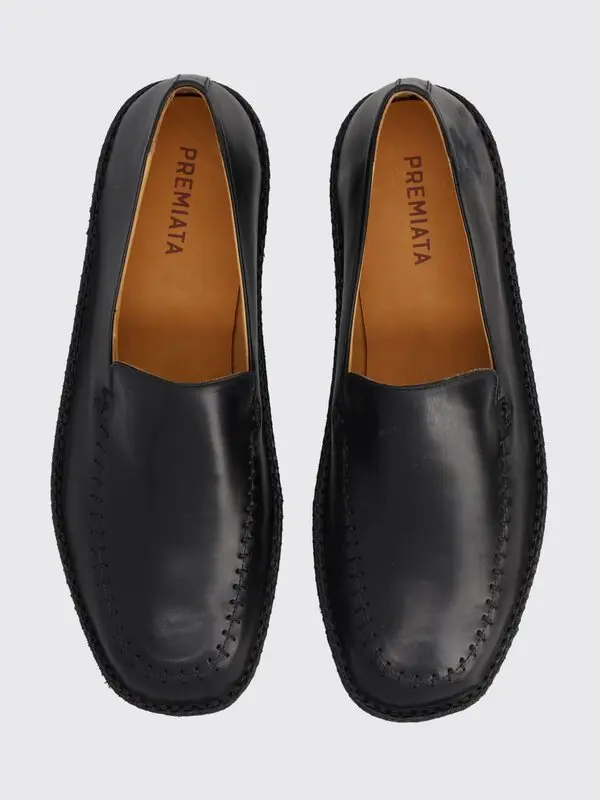 Premiata Smooth Leather Loafers With Raised Apron Toe And Rubber Sole
