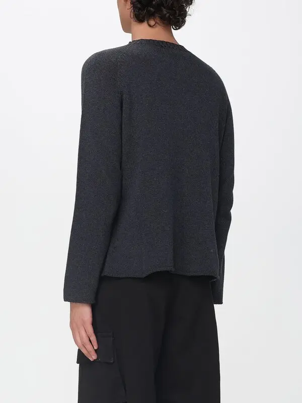 LANEUS Basic Crew Neck Knit In Cotton - Black