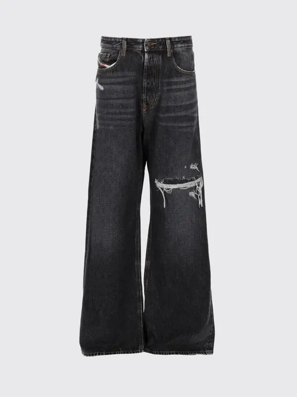 DIESEL® D-rise Wide-leg Jeans With Distressed Detail