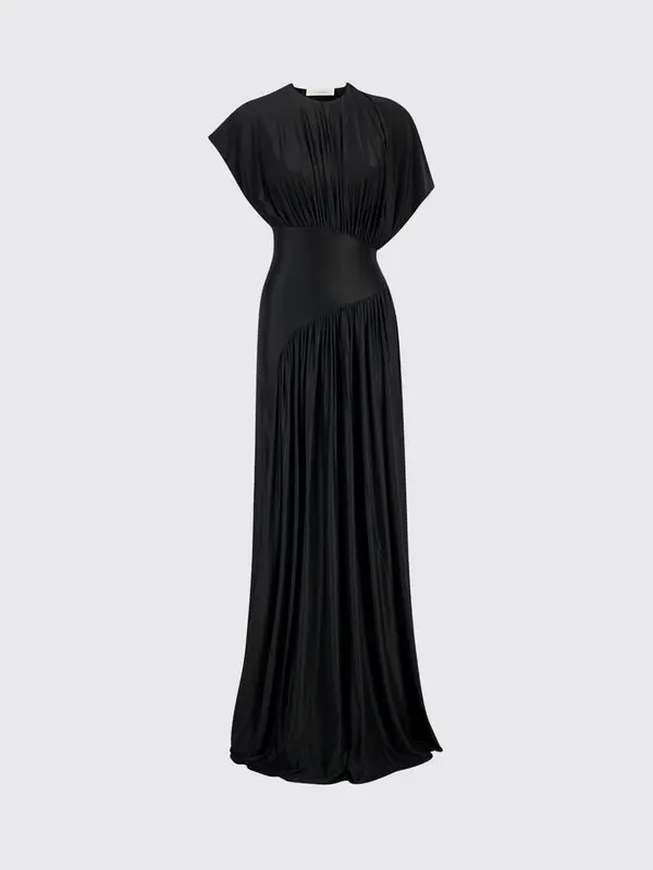 Rabanne Jersey Maxi Dress With Pleated Detail - Black